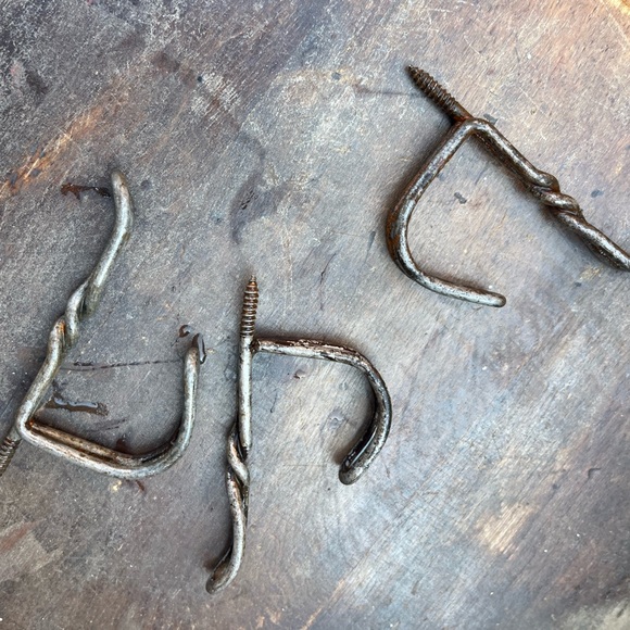 Hand Crafted | Accents | Antique C80s Hand Wrought Iron Screw In Double ...